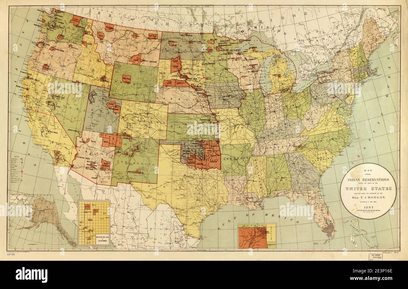 Map showing Indian reservations within the limits of the United States ...