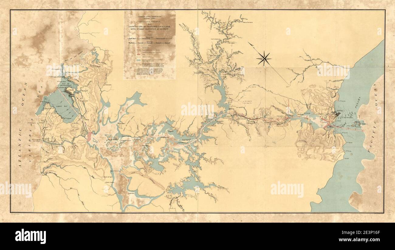 Panama canal lock map hi-res stock photography and images - Alamy