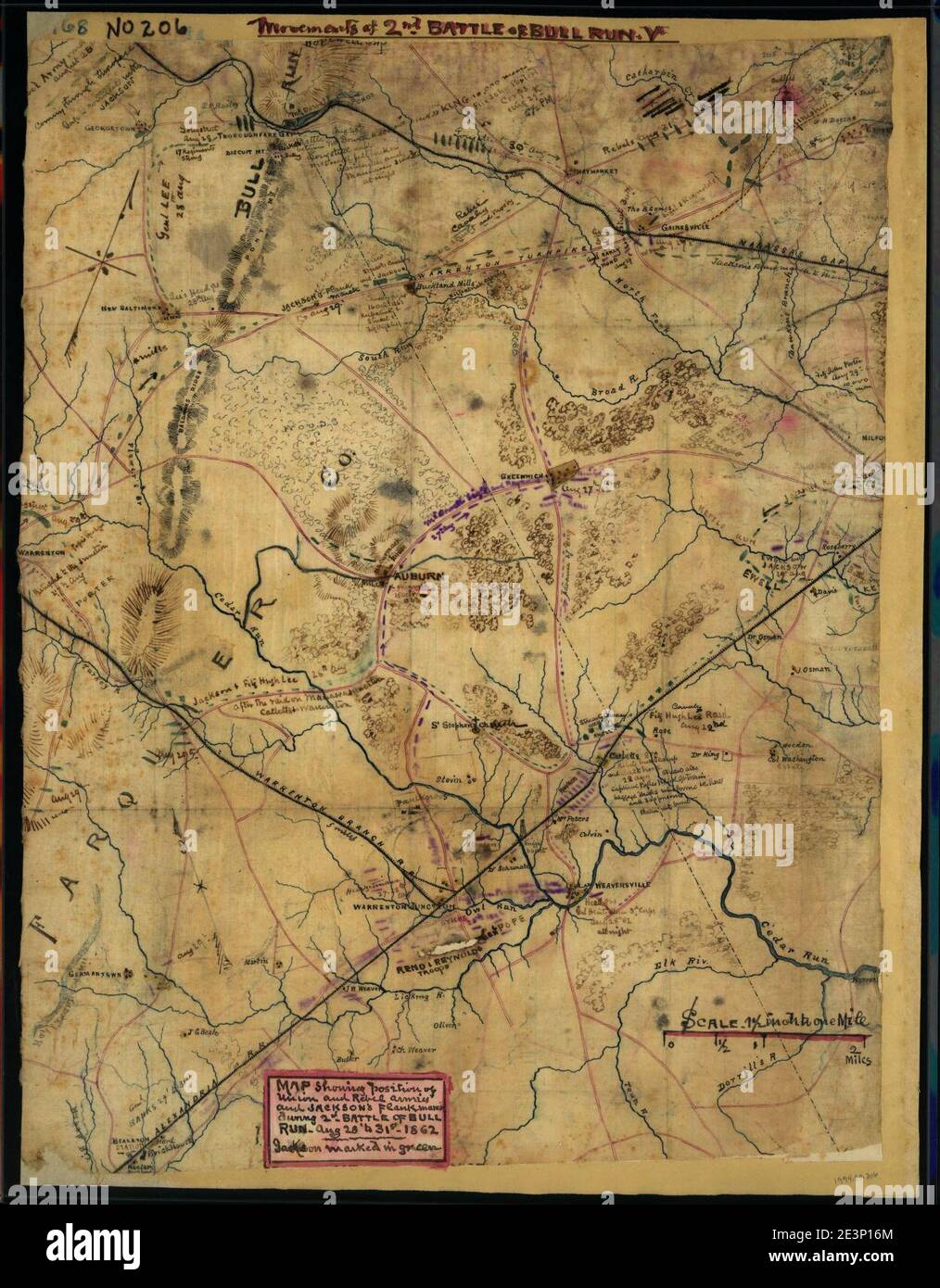 Map showing position of Union and Rebel armies and Jackson's flank ...
