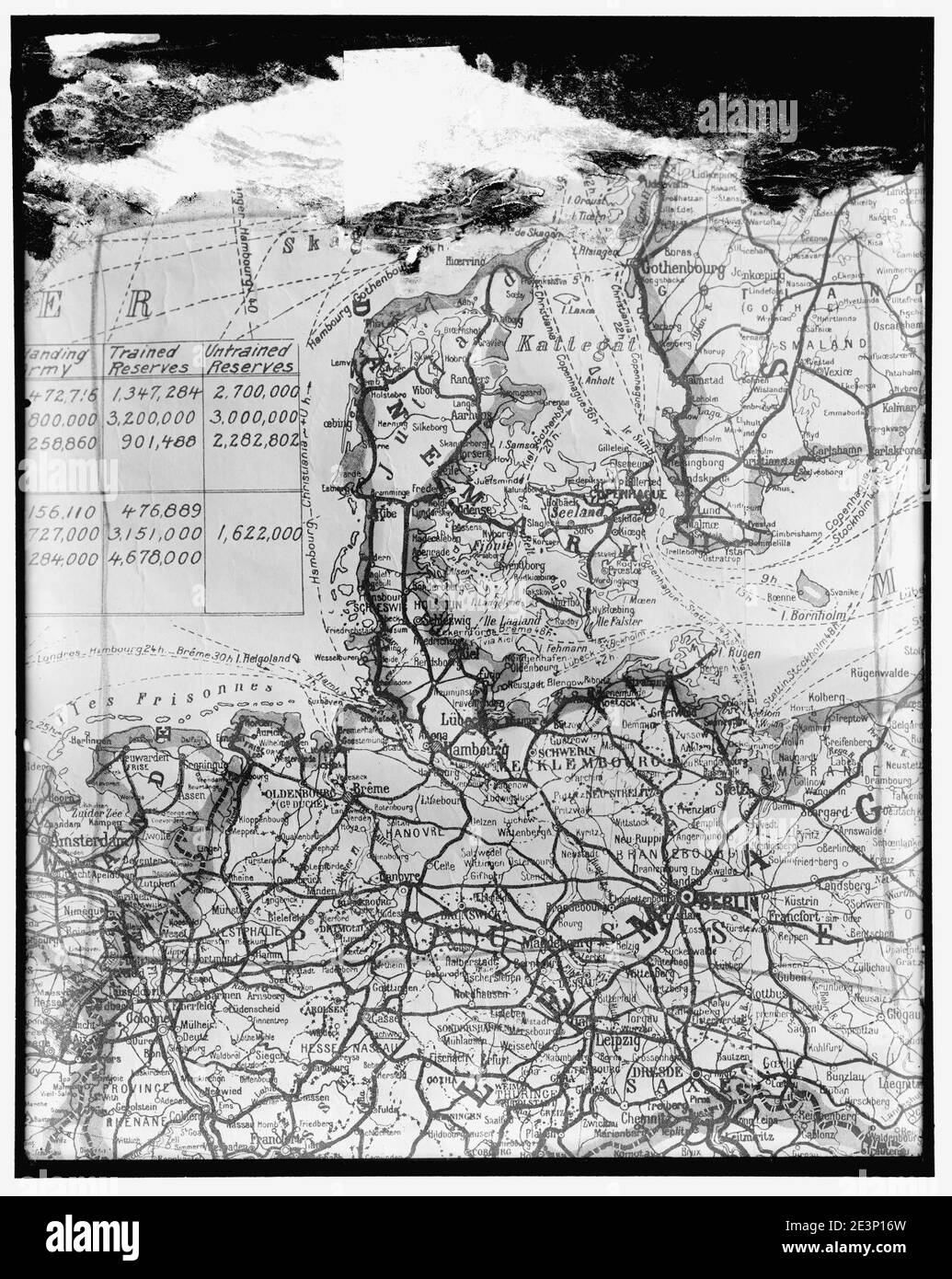 Map showing Holland, Denmark, Germany Stock Photo - Alamy