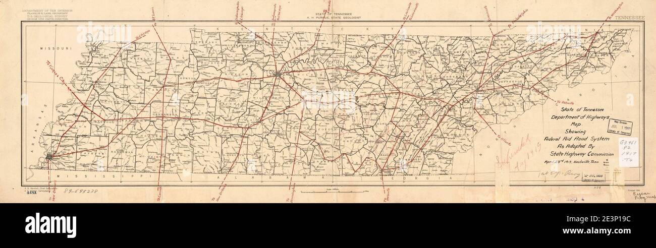 Map showing federal aid road system as adapted by State Highway ...