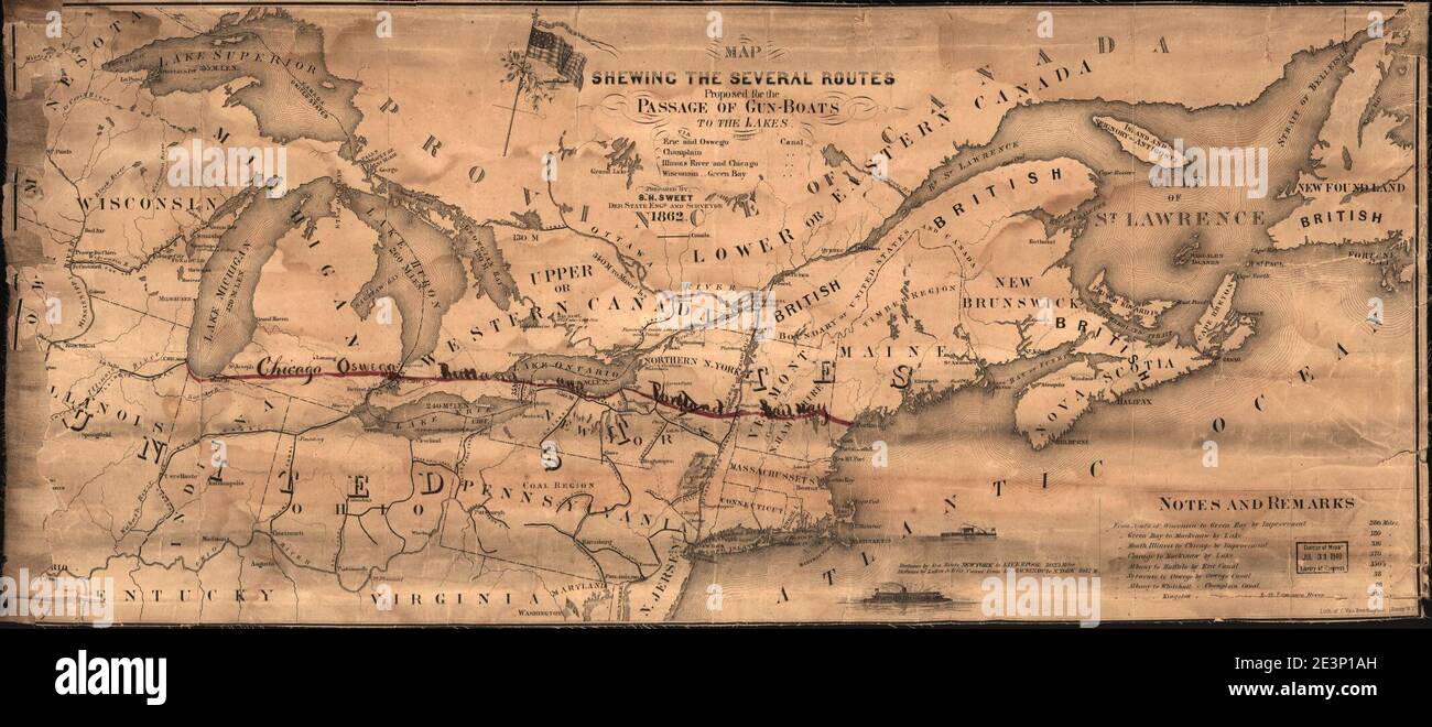 Erie canal map hi-res stock photography and images - Alamy