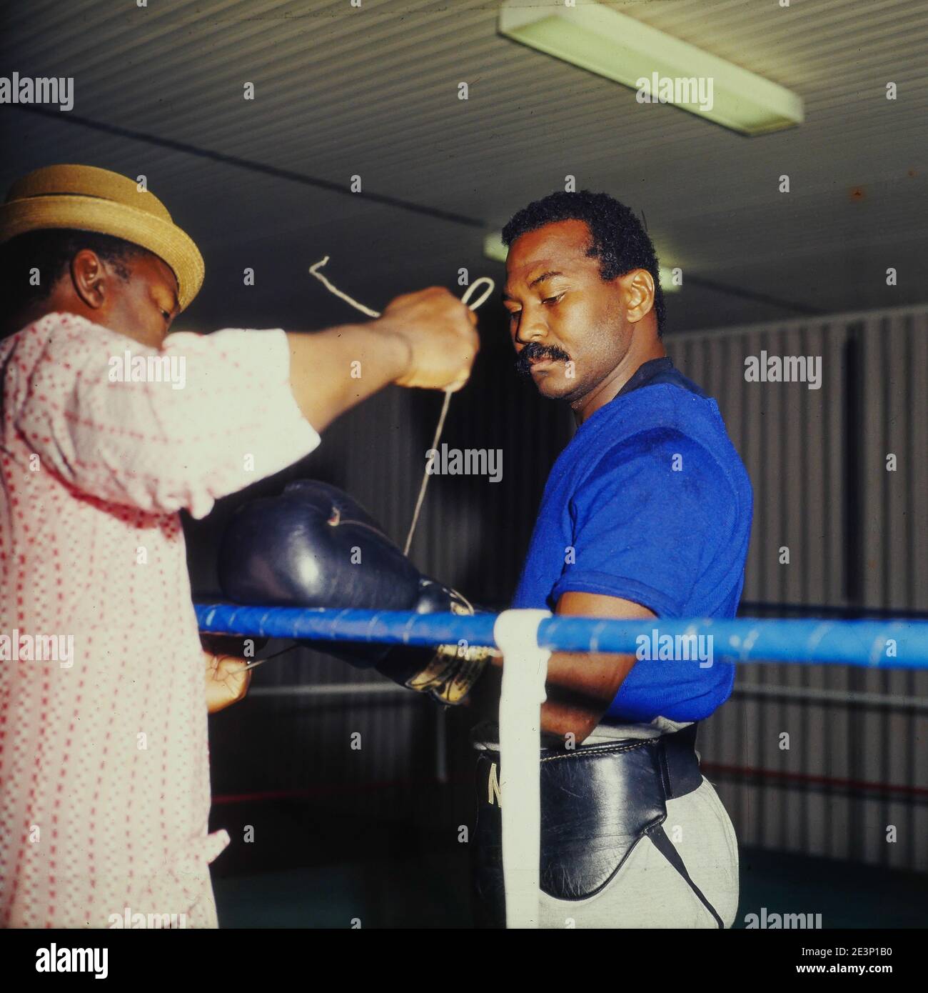 Boxer Jose Napoles training, Lyon, France Stock Photo - Alamy