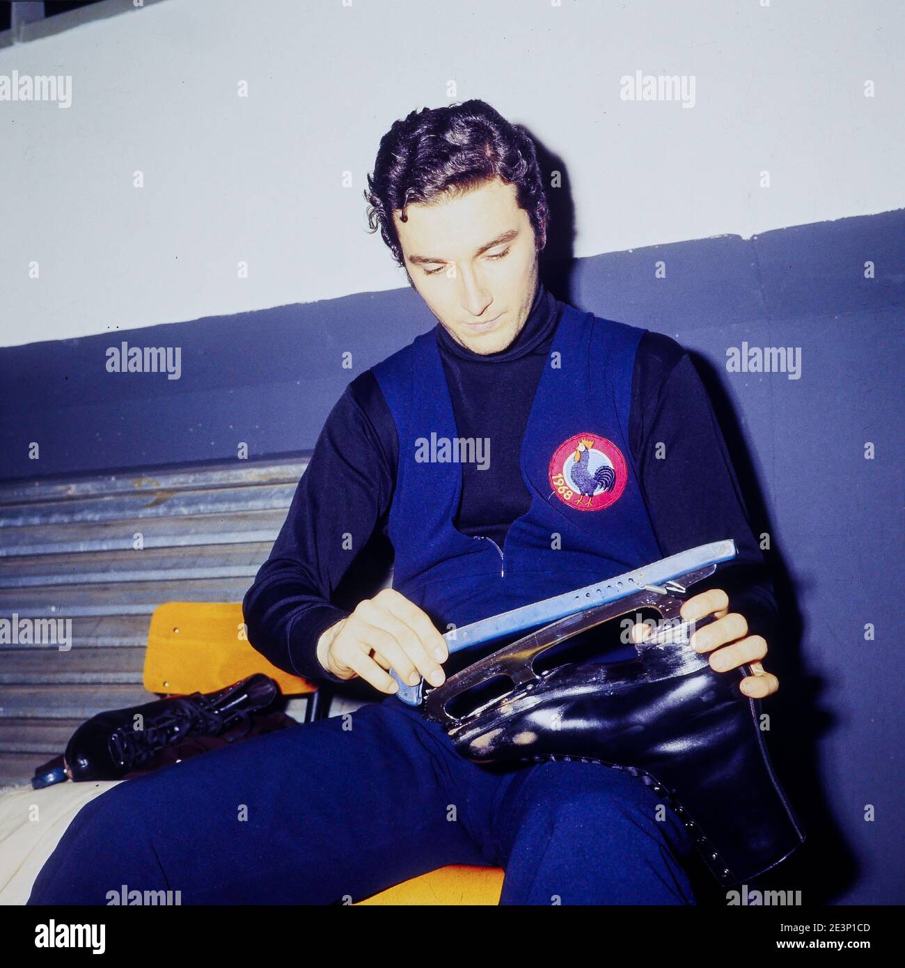 French Ice skater Patrick Perrat, Palais des Sports, Lyon, France, 1971 ...