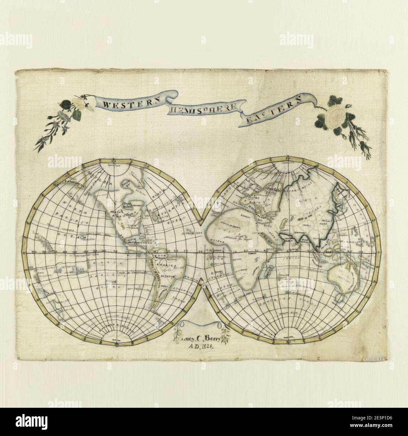Map Sampler (England), 1824 Stock Photo - Alamy