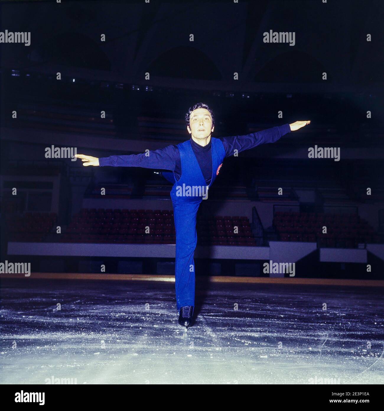 French Ice skater Patrick Perrat, Palais des Sports, Lyon, France, 1971 ...