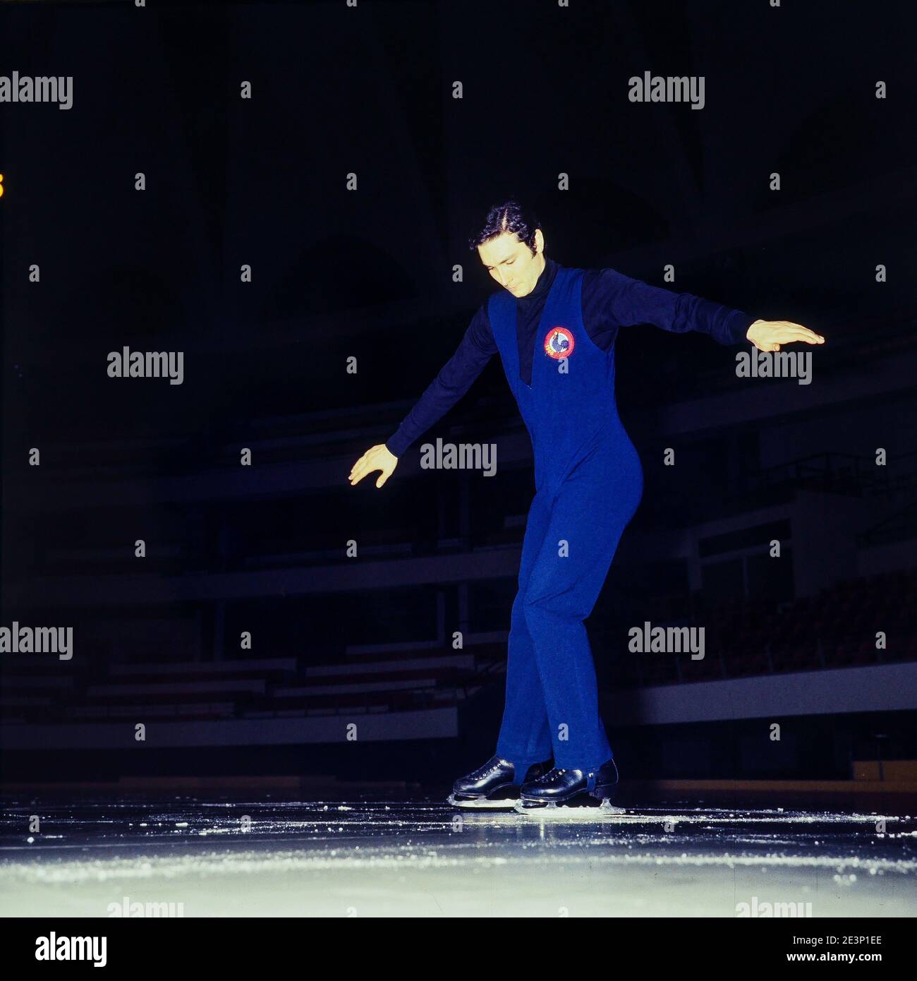 French Ice skater Patrick Perrat, Palais des Sports, Lyon, France, 1971 ...