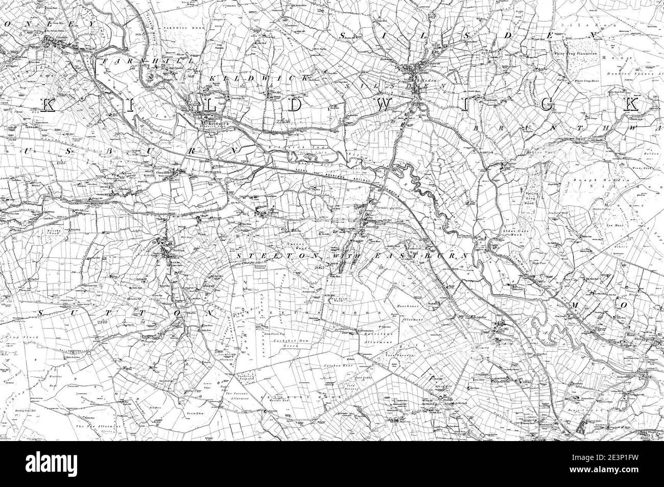 Map of Yorkshire Sheet 185, Ordnance Survey, 1848-1857 Stock Photo - Alamy