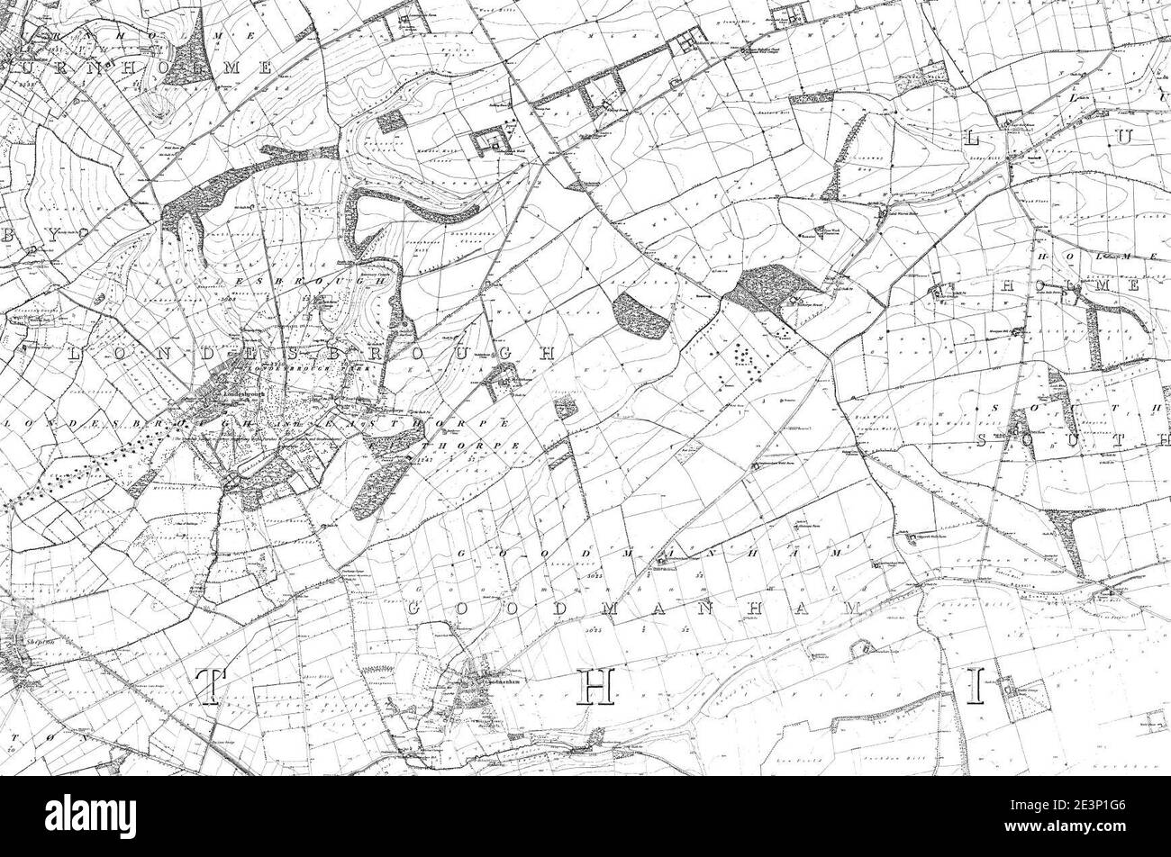 Map of Yorkshire Sheet 194, Ordnance Survey, 1848-1857 Stock Photo - Alamy