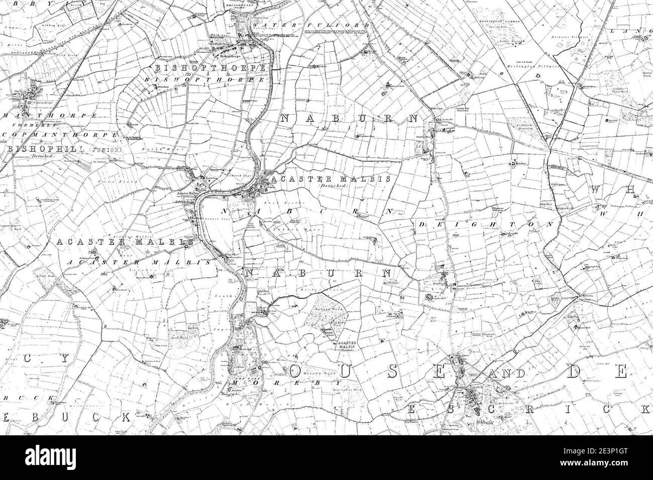 Map of Yorkshire Sheet 191, Ordnance Survey, 1848-1857 Stock Photo - Alamy
