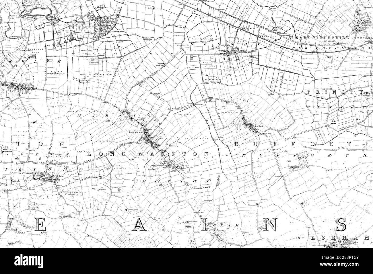 Map of Yorkshire Sheet 173, Ordnance Survey, 1848-1857 Stock Photo - Alamy