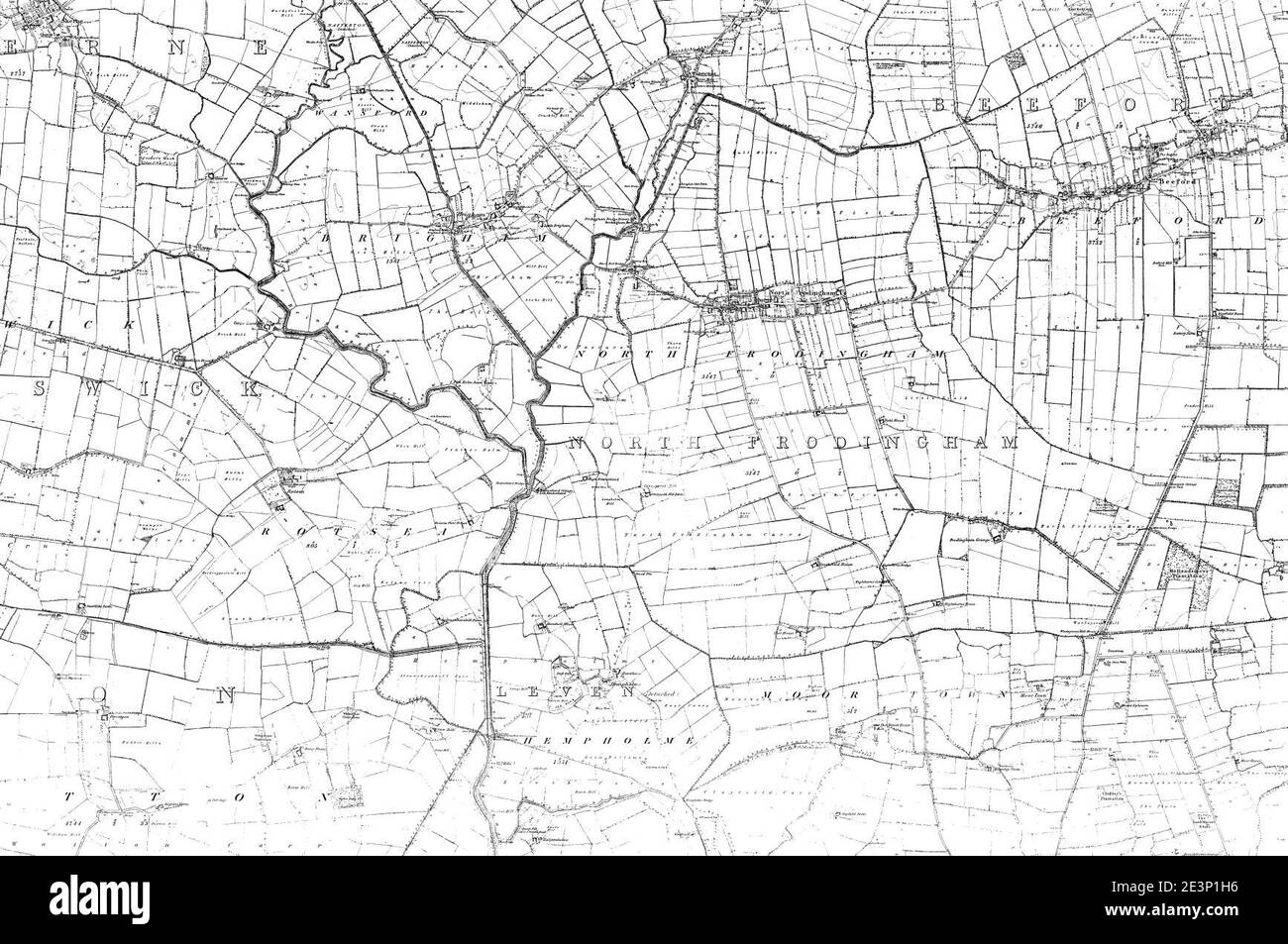 Map of Yorkshire Sheet 179, Ordnance Survey, 1848-1857 Stock Photo - Alamy
