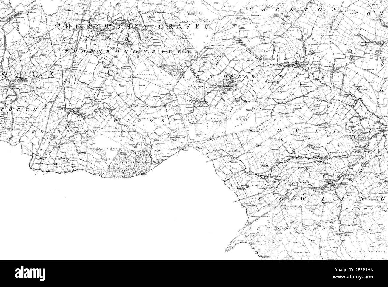 Map of Yorkshire Sheet 184, Ordnance Survey, 1848-1857 Stock Photo - Alamy