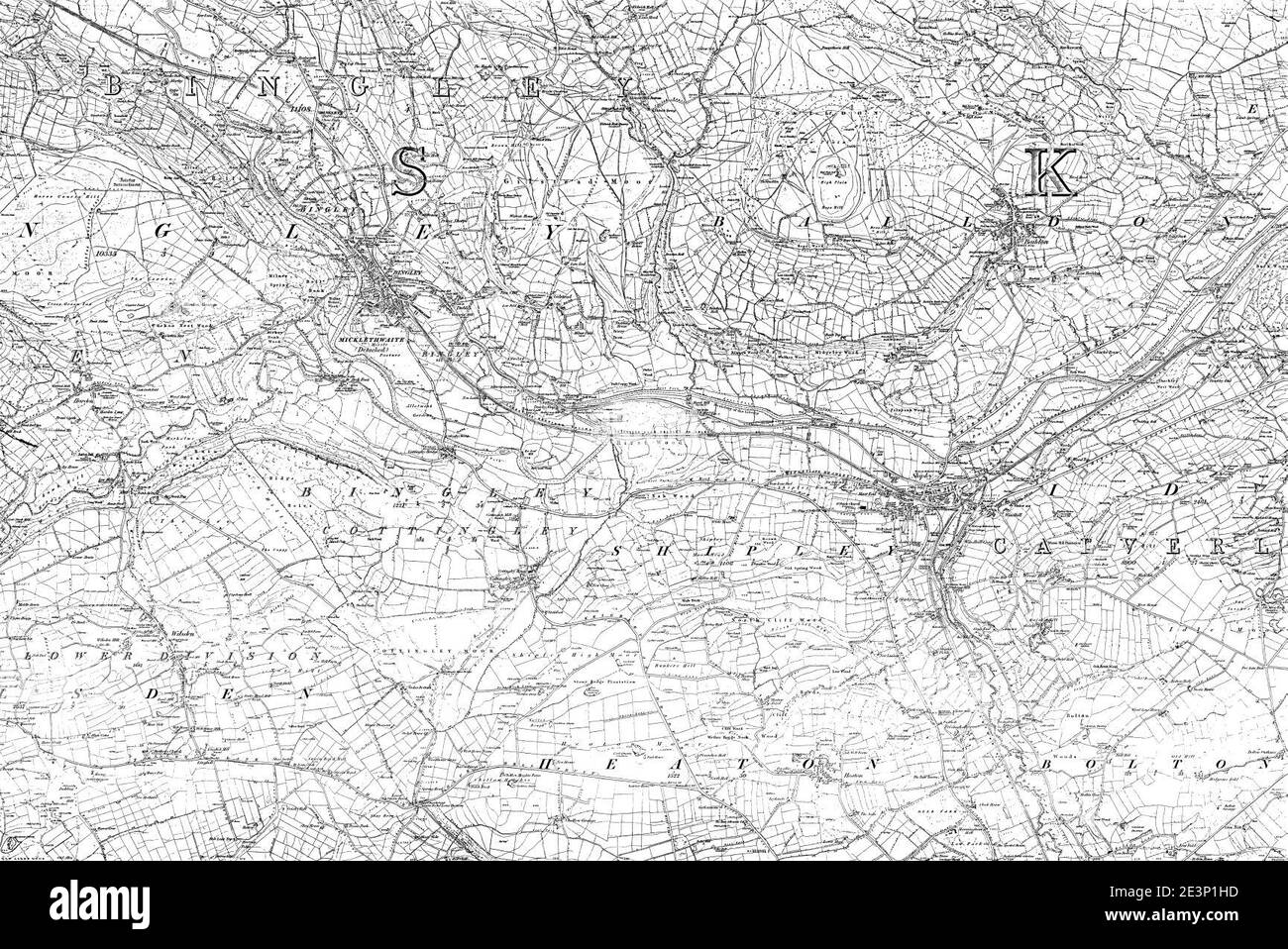 Map of Yorkshire Sheet 201, Ordnance Survey, 1848-1857 Stock Photo - Alamy