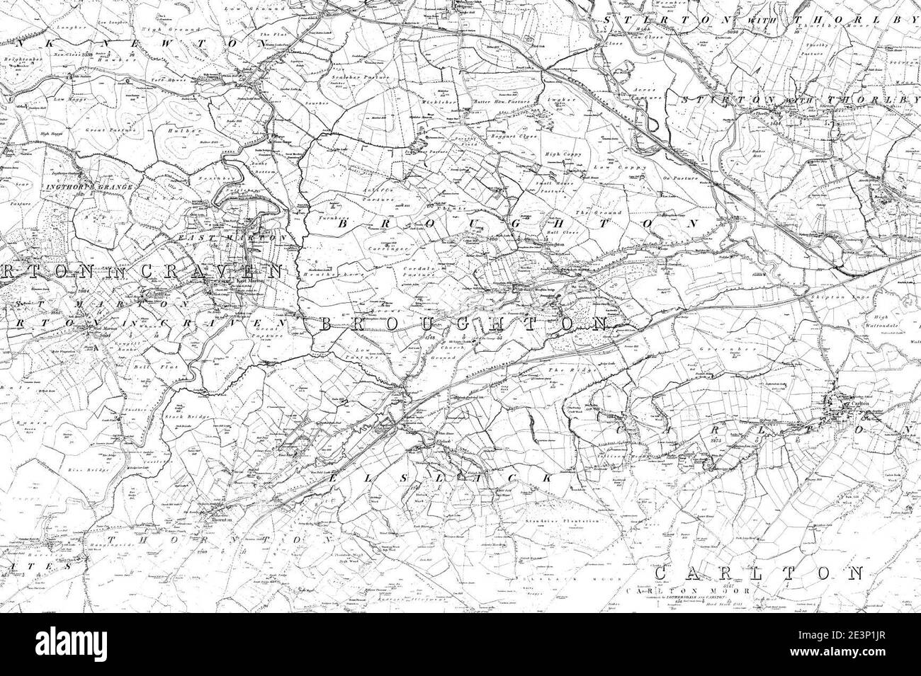 Map of Yorkshire Sheet 167, Ordnance Survey, 1848-1857 Stock Photo - Alamy