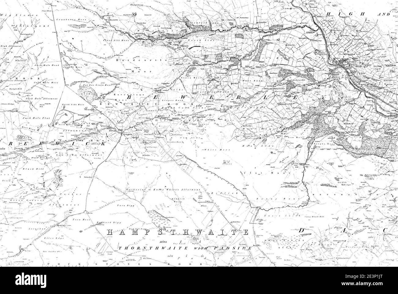 Map of Yorkshire Sheet 135, Ordnance Survey, 1848-1857 Stock Photo - Alamy