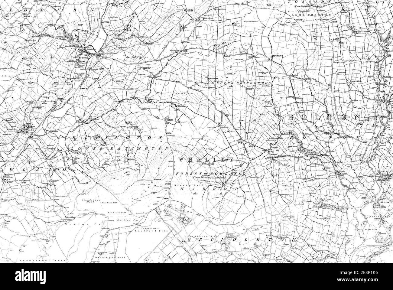 Map of Yorkshire Sheet 165, Ordnance Survey, 1848-1857 Stock Photo - Alamy