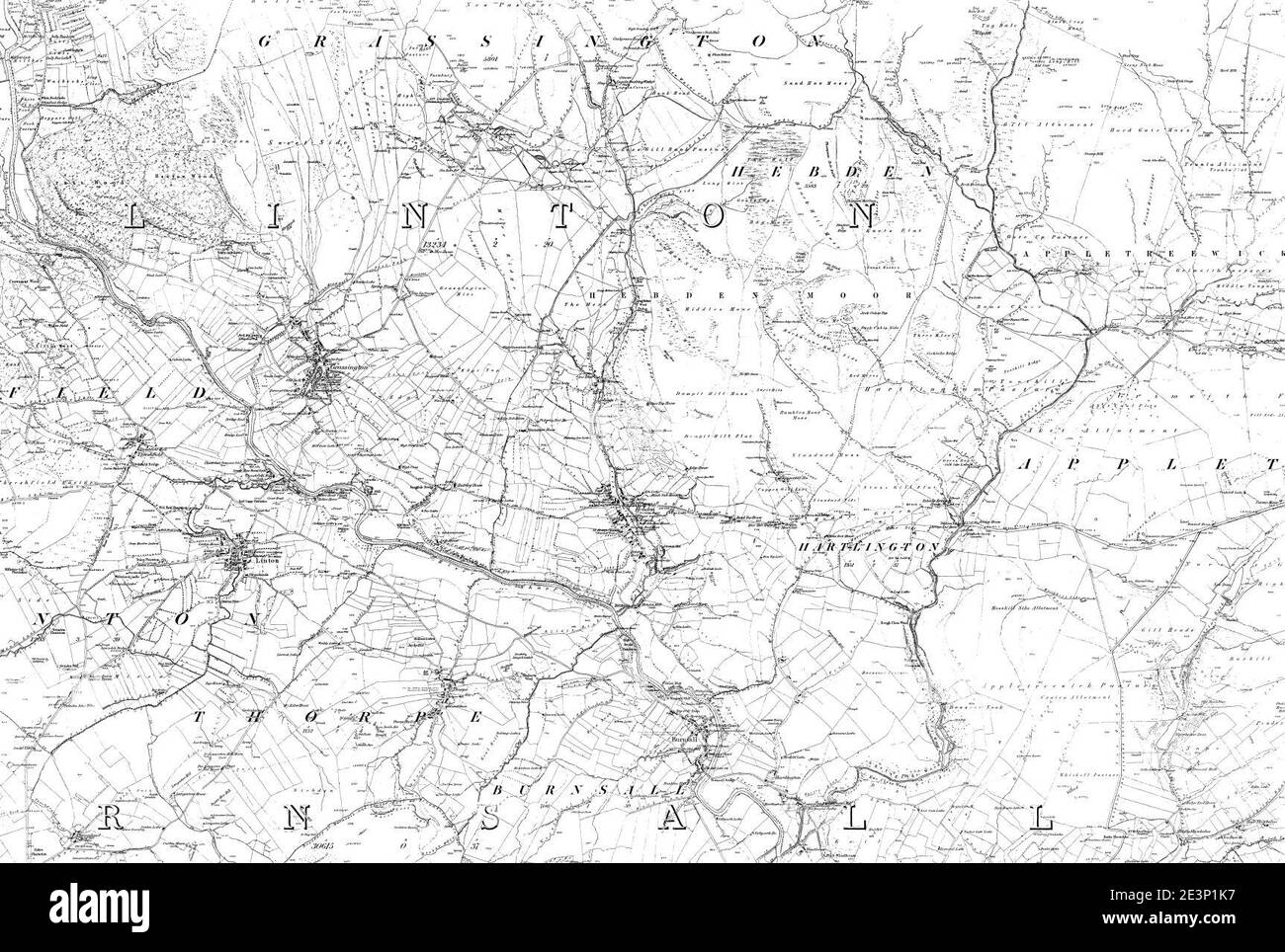 Map of Yorkshire Sheet 134, Ordnance Survey, 1848-1857 Stock Photo - Alamy