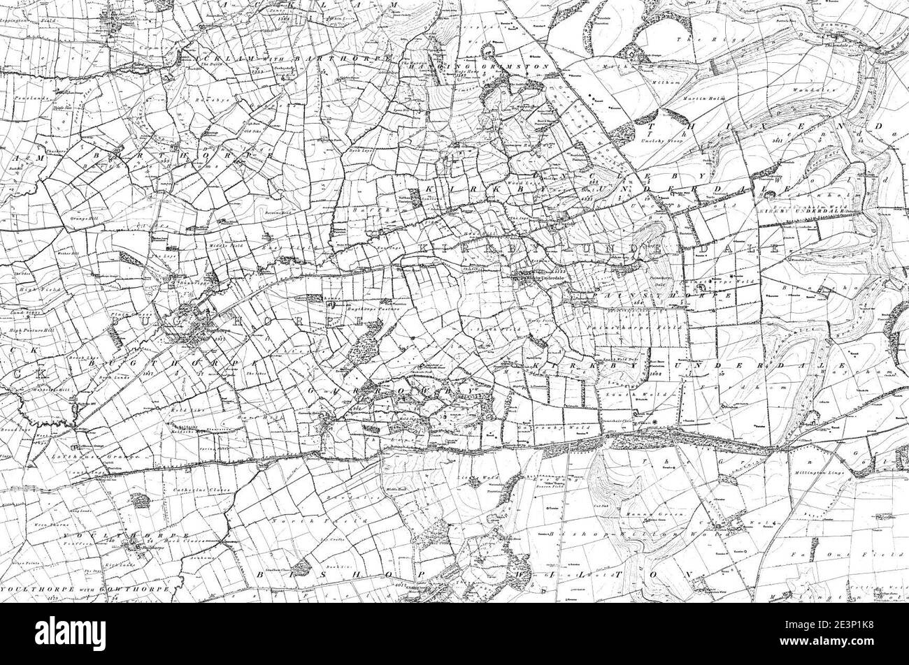 Map of Yorkshire Sheet 159, Ordnance Survey, 1848-1857 Stock Photo - Alamy