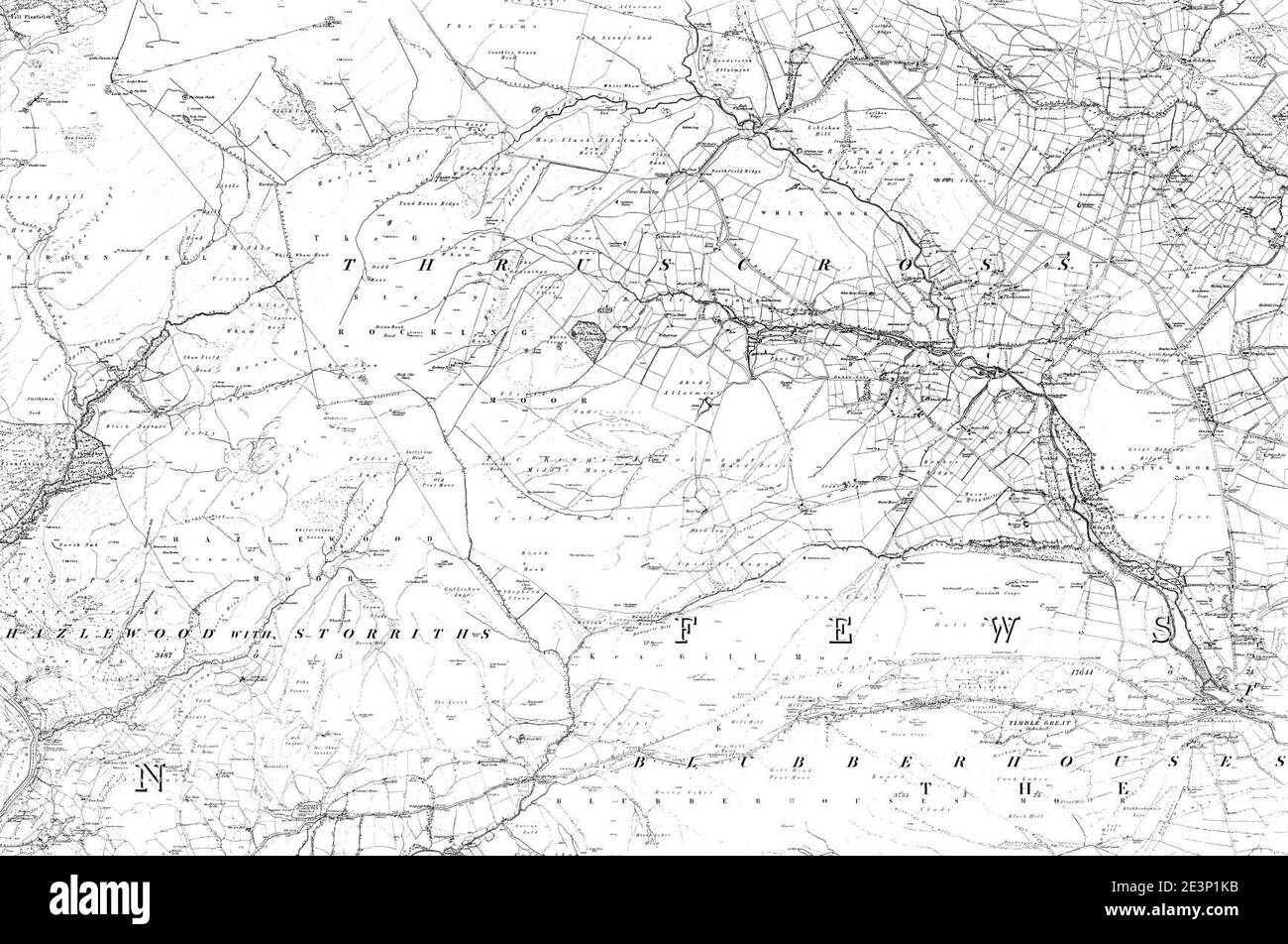 Map of Yorkshire Sheet 152, Ordnance Survey, 1848-1857 Stock Photo - Alamy