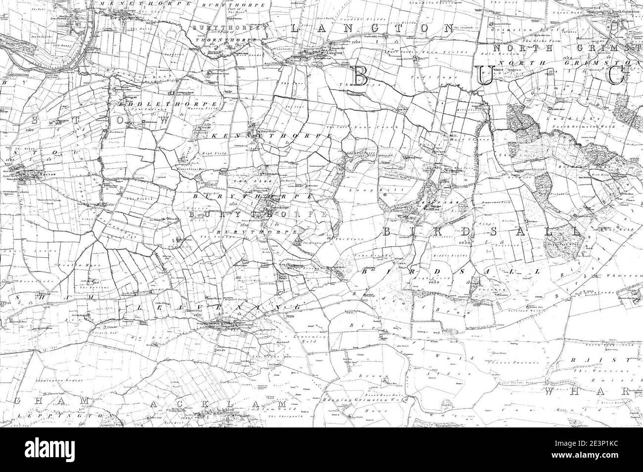 Map of Yorkshire Sheet 142, Ordnance Survey, 1848-1857 Stock Photo - Alamy