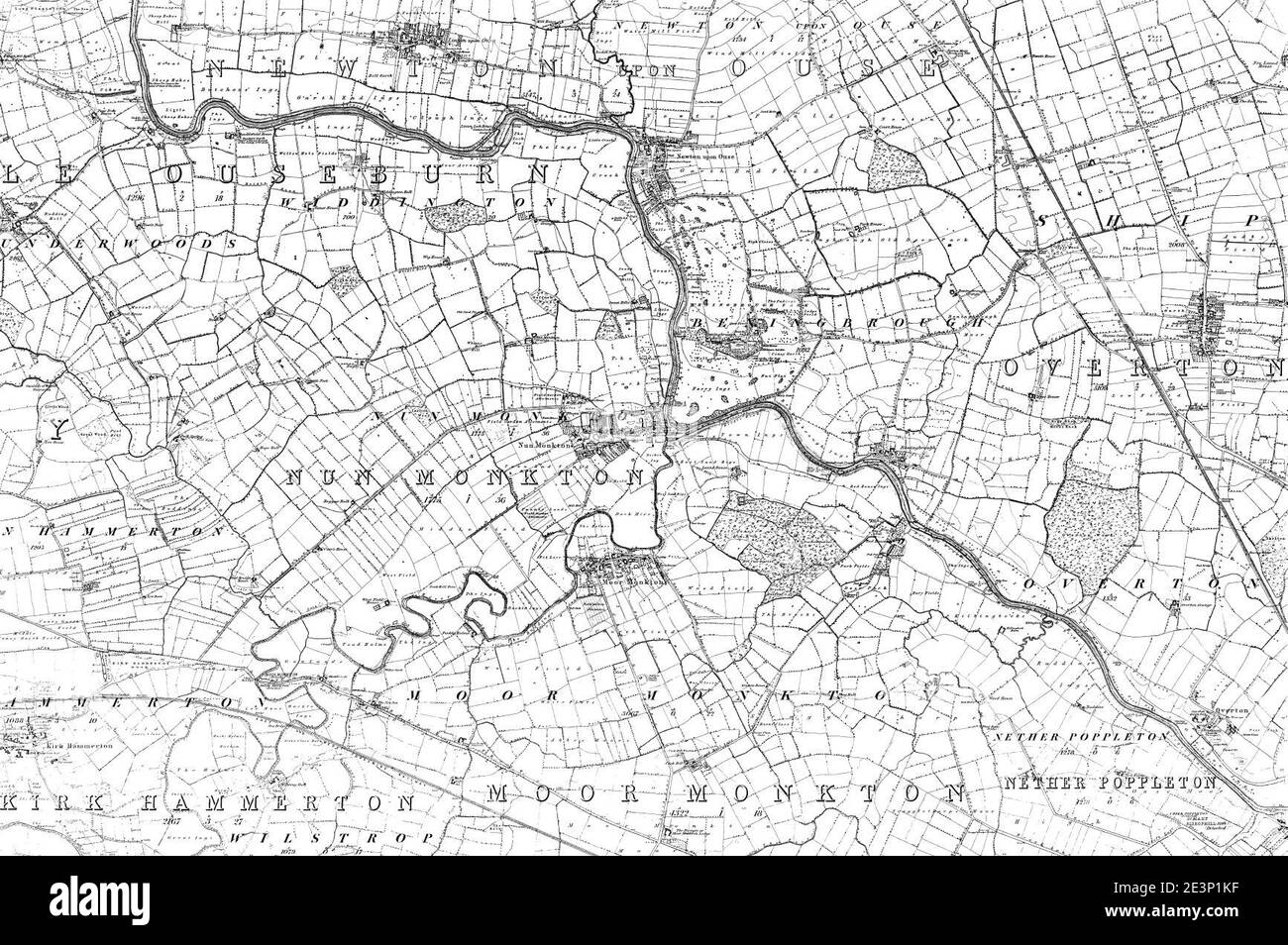 Map of Yorkshire Sheet 156, Ordnance Survey, 1848-1857 Stock Photo - Alamy