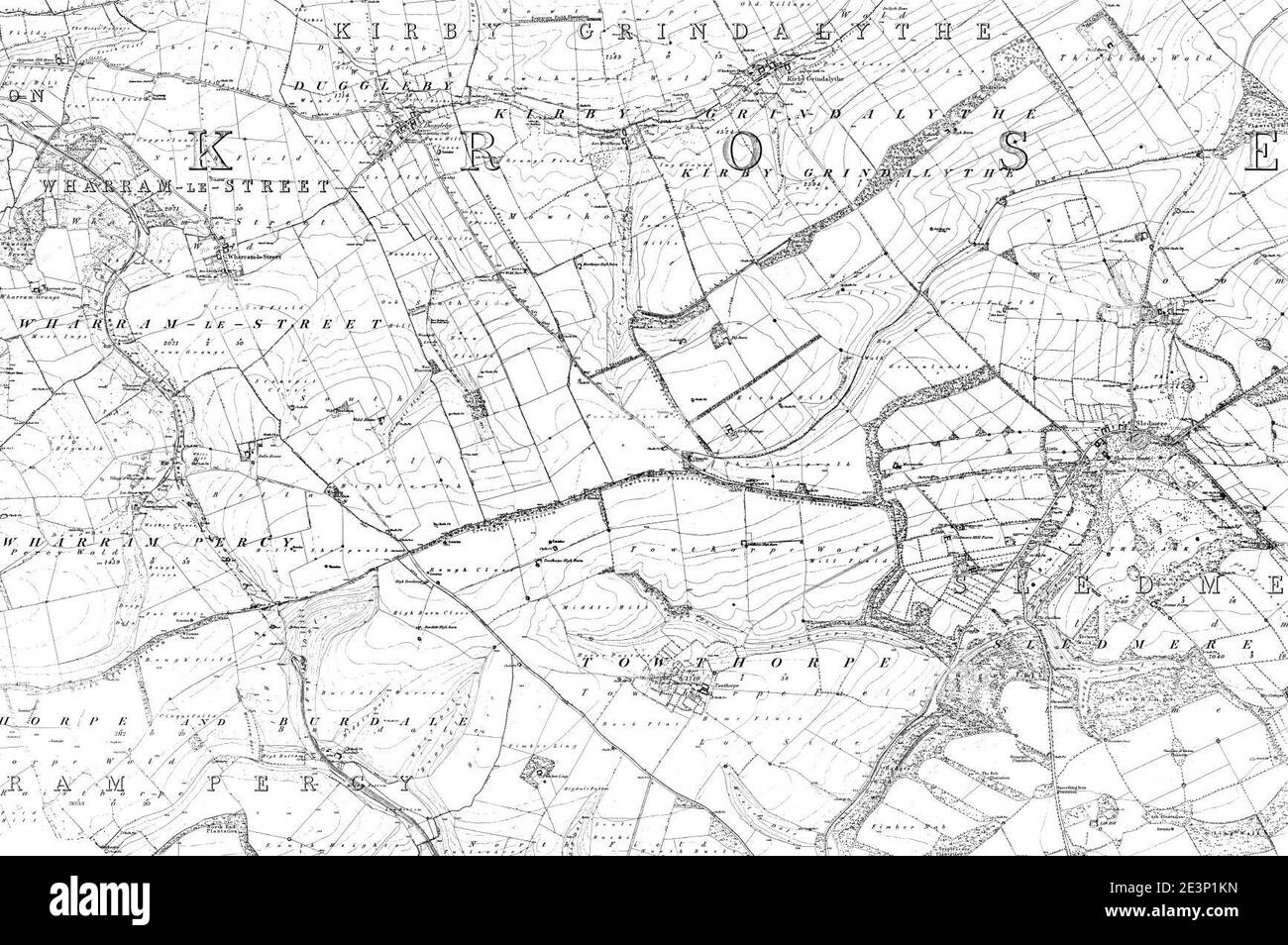 Map of Yorkshire Sheet 143, Ordnance Survey, 1848-1857 Stock Photo - Alamy