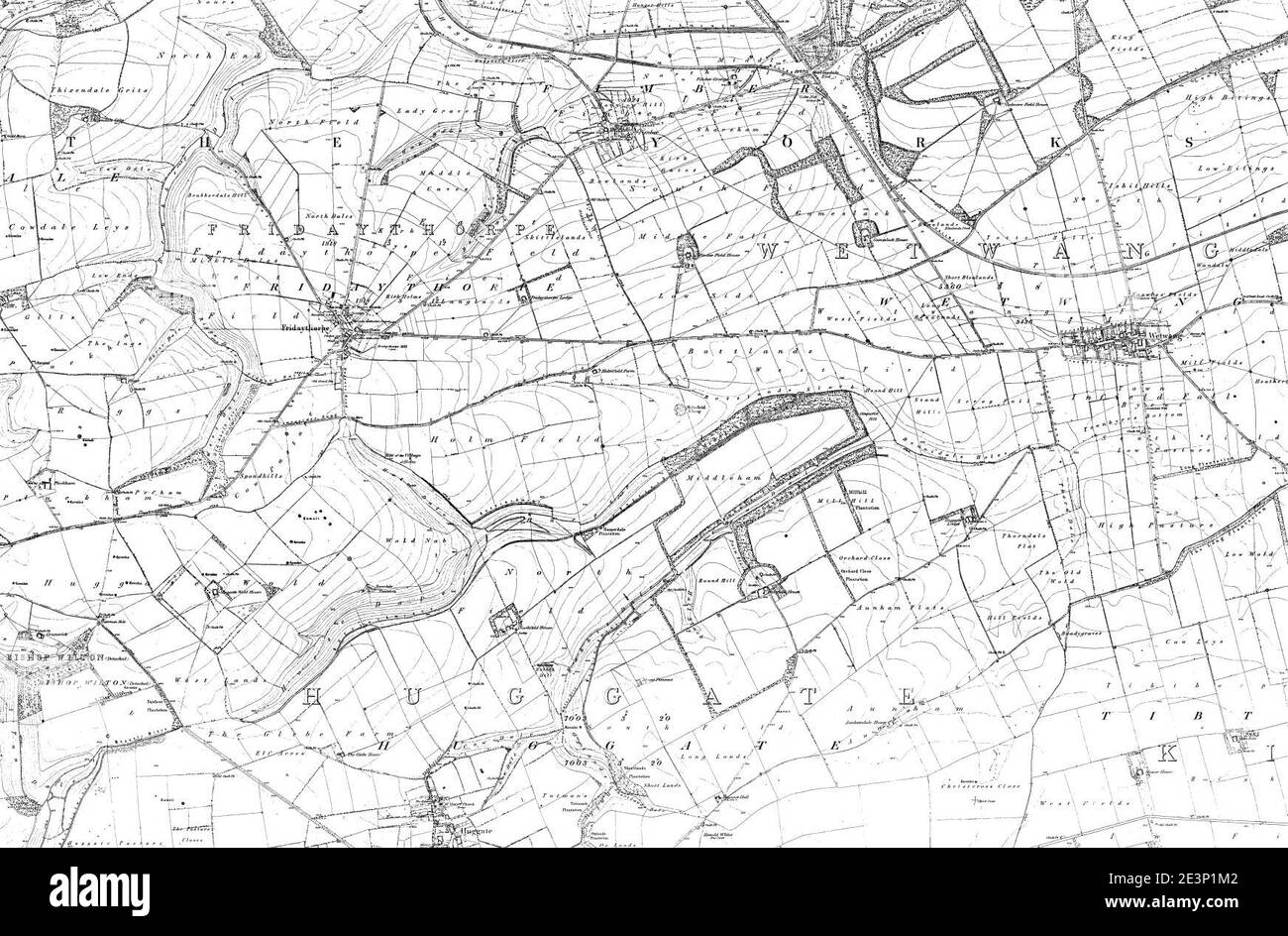 Map of Yorkshire Sheet 160, Ordnance Survey, 1848-1857 Stock Photo - Alamy
