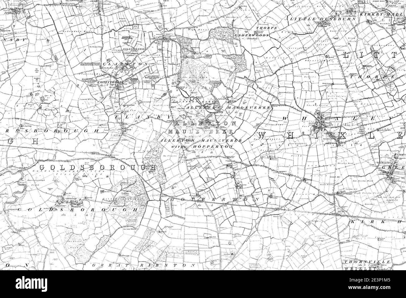 Map of Yorkshire Sheet 155, Ordnance Survey, 1848-1857 Stock Photo - Alamy