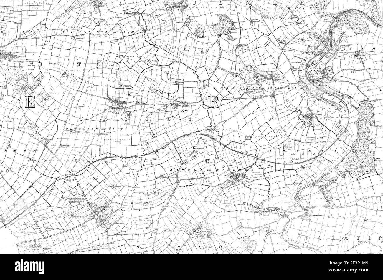 Map of Yorkshire Sheet 141, Ordnance Survey, 1848-1857 Stock Photo - Alamy
