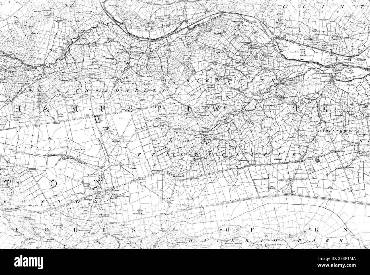 Map of Yorkshire Sheet 153, Ordnance Survey, 1848-1857 Stock Photo - Alamy