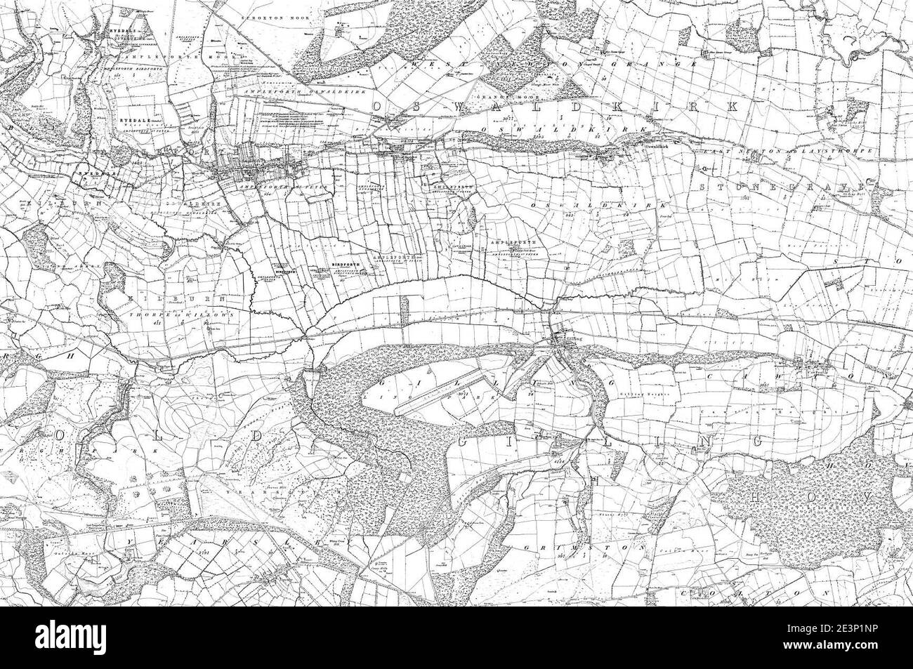 Map of Yorkshire Sheet 105, Ordnance Survey, 1848-1857 Stock Photo - Alamy