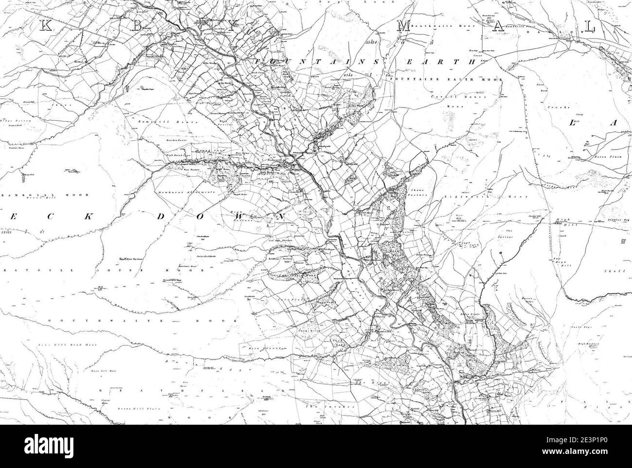 Map of Yorkshire Sheet 117, Ordnance Survey, 1848-1857 Stock Photo - Alamy