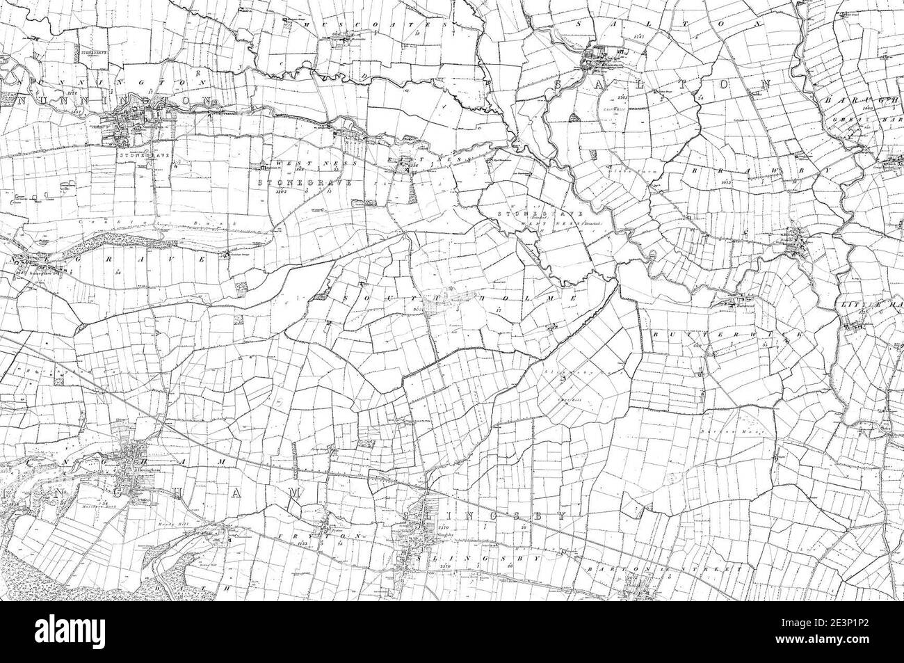 Map of Yorkshire Sheet 106, Ordnance Survey, 1848-1857 Stock Photo - Alamy