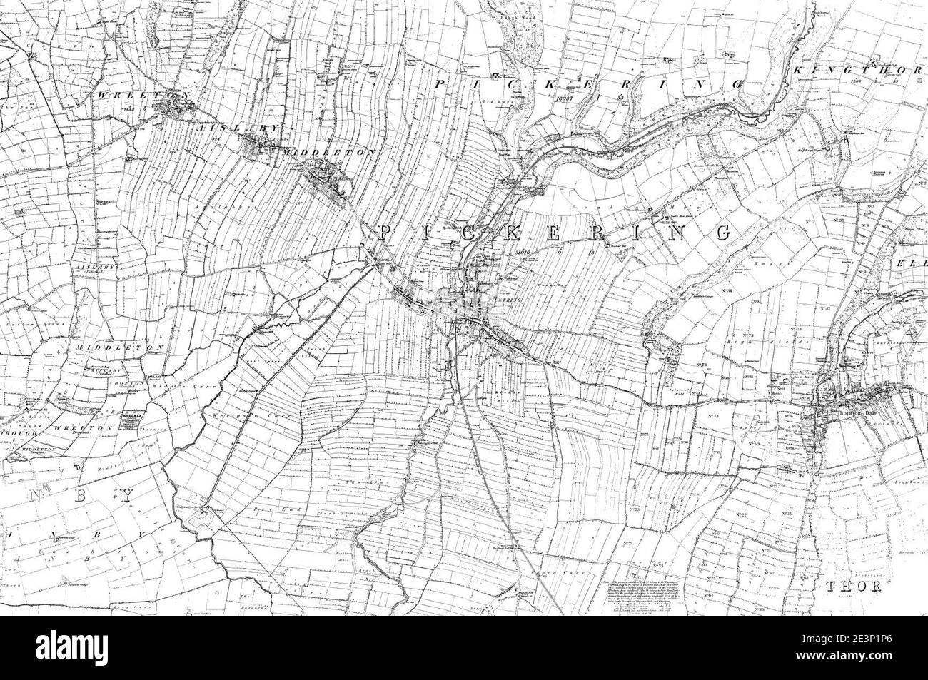 Map of Yorkshire Sheet 091, Ordnance Survey, 1848-1857 Stock Photo - Alamy