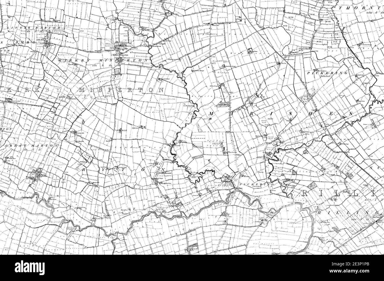 Map of Yorkshire Sheet 107, Ordnance Survey, 1848-1857 Stock Photo - Alamy