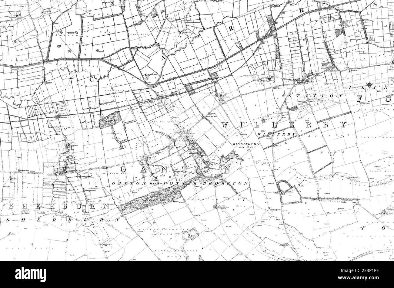 Map of Yorkshire Sheet 109, Ordnance Survey, 1848-1857 Stock Photo - Alamy