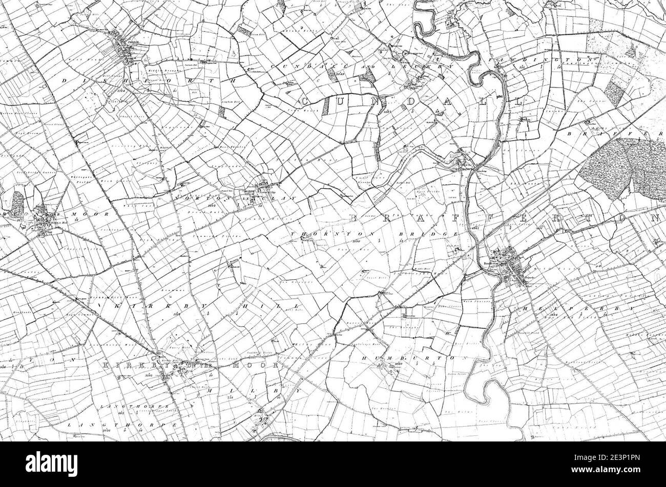 Map of Yorkshire Sheet 120, Ordnance Survey, 1848-1857 Stock Photo - Alamy