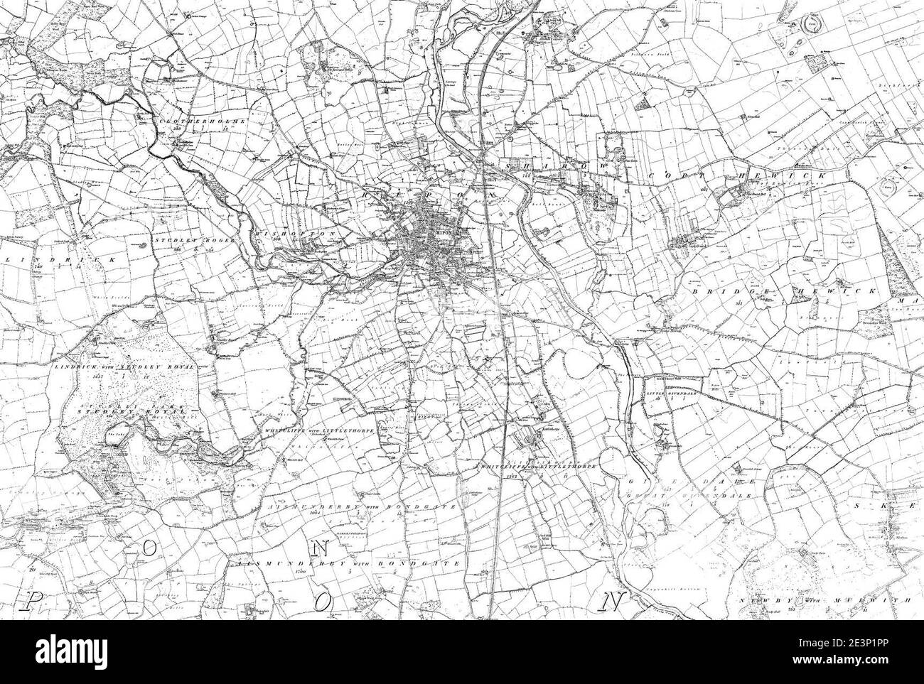 Map of Yorkshire Sheet 119, Ordnance Survey, 1848-1857 Stock Photo - Alamy