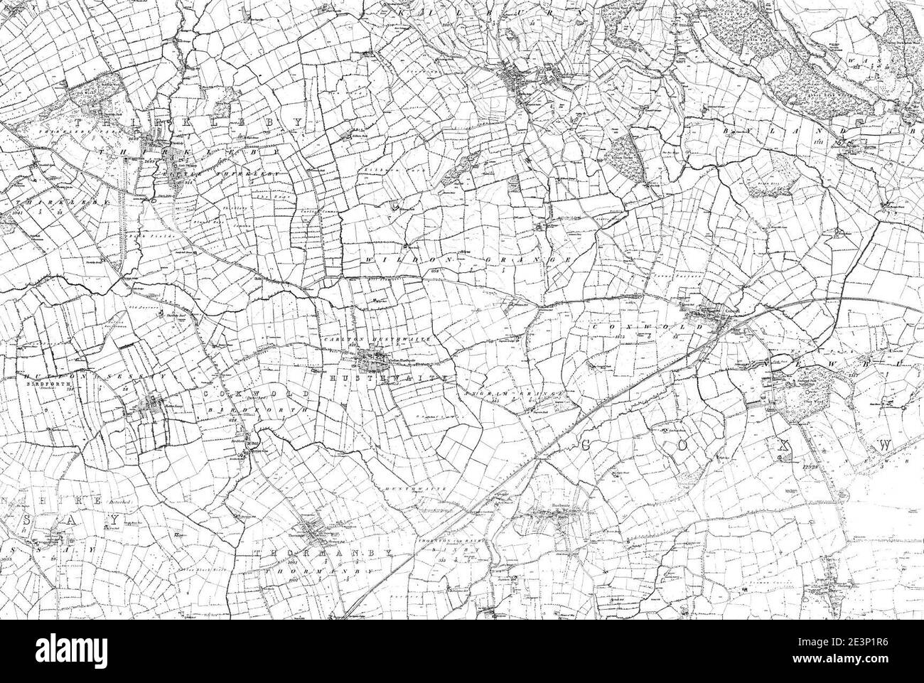 Map of Yorkshire Sheet 104, Ordnance Survey, 1848-1857 Stock Photo - Alamy