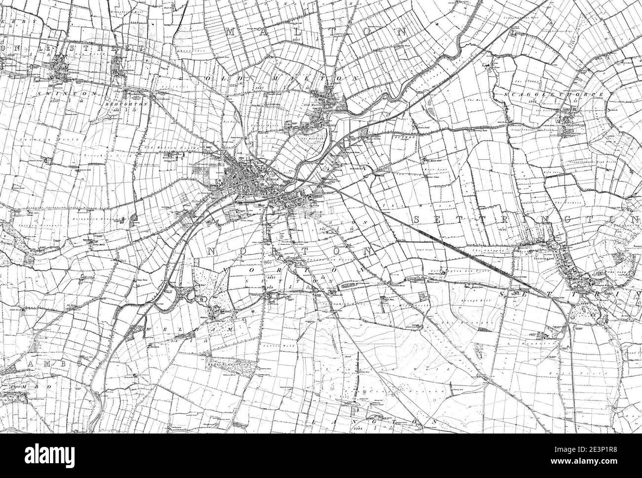 Map of Yorkshire Sheet 124, Ordnance Survey, 1848-1857 Stock Photo - Alamy