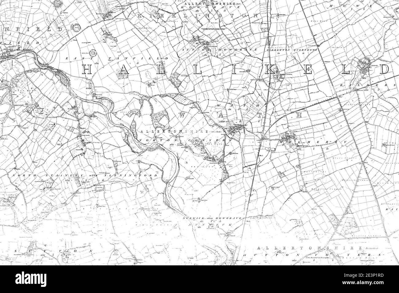 Map of Yorkshire Sheet 102, Ordnance Survey, 1848-1857 Stock Photo - Alamy