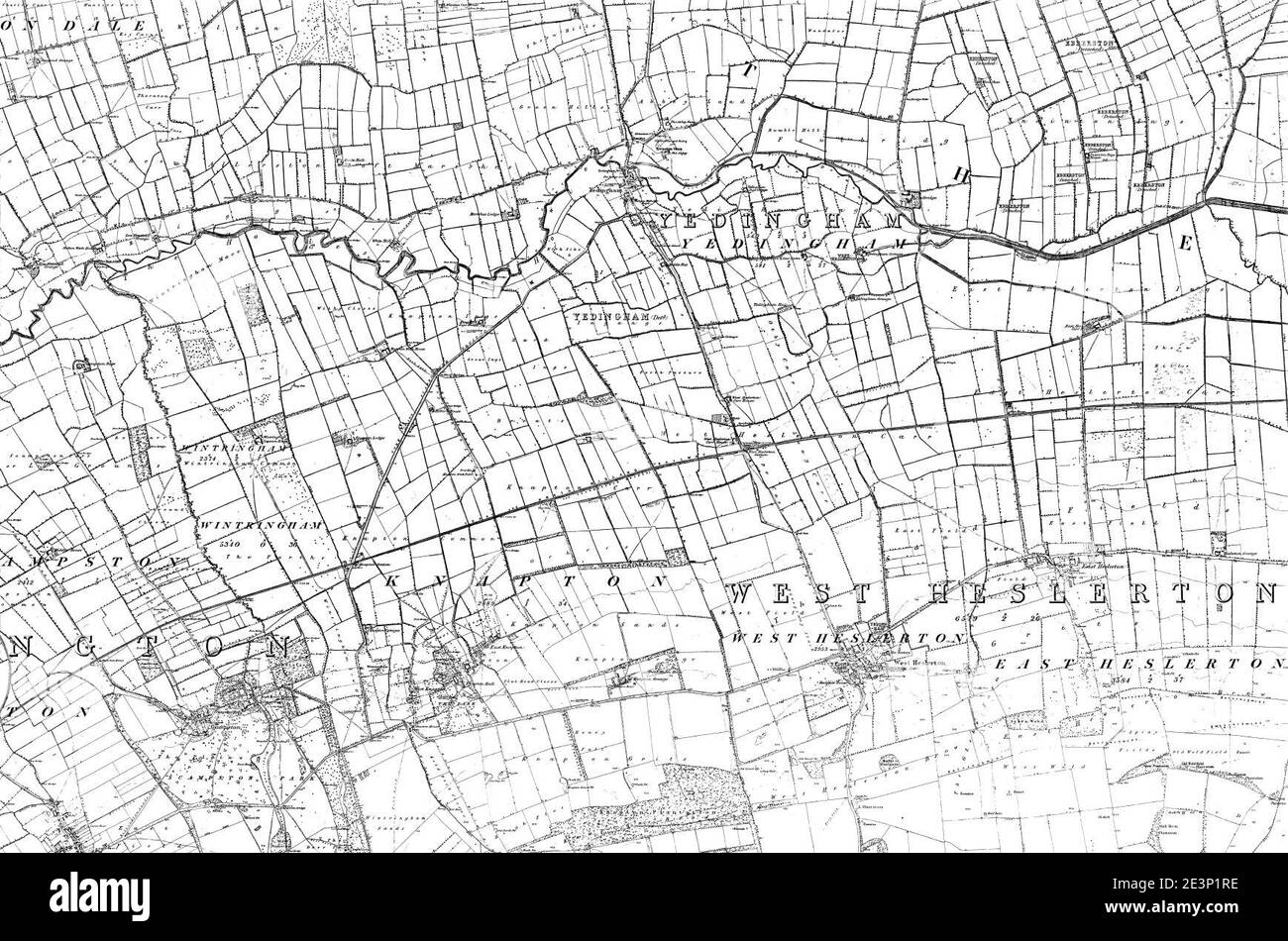 Map of Yorkshire Sheet 108, Ordnance Survey, 1848-1857 Stock Photo - Alamy