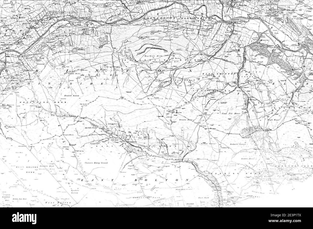 Map of Yorkshire Sheet 052, Ordnance Survey, 1848-1857 Stock Photo - Alamy
