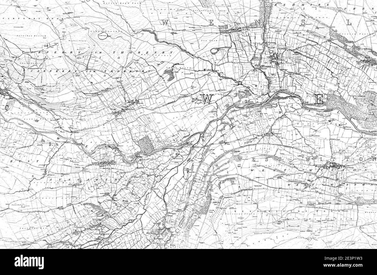 Map of Yorkshire Sheet 067, Ordnance Survey, 1848-1857 Stock Photo - Alamy