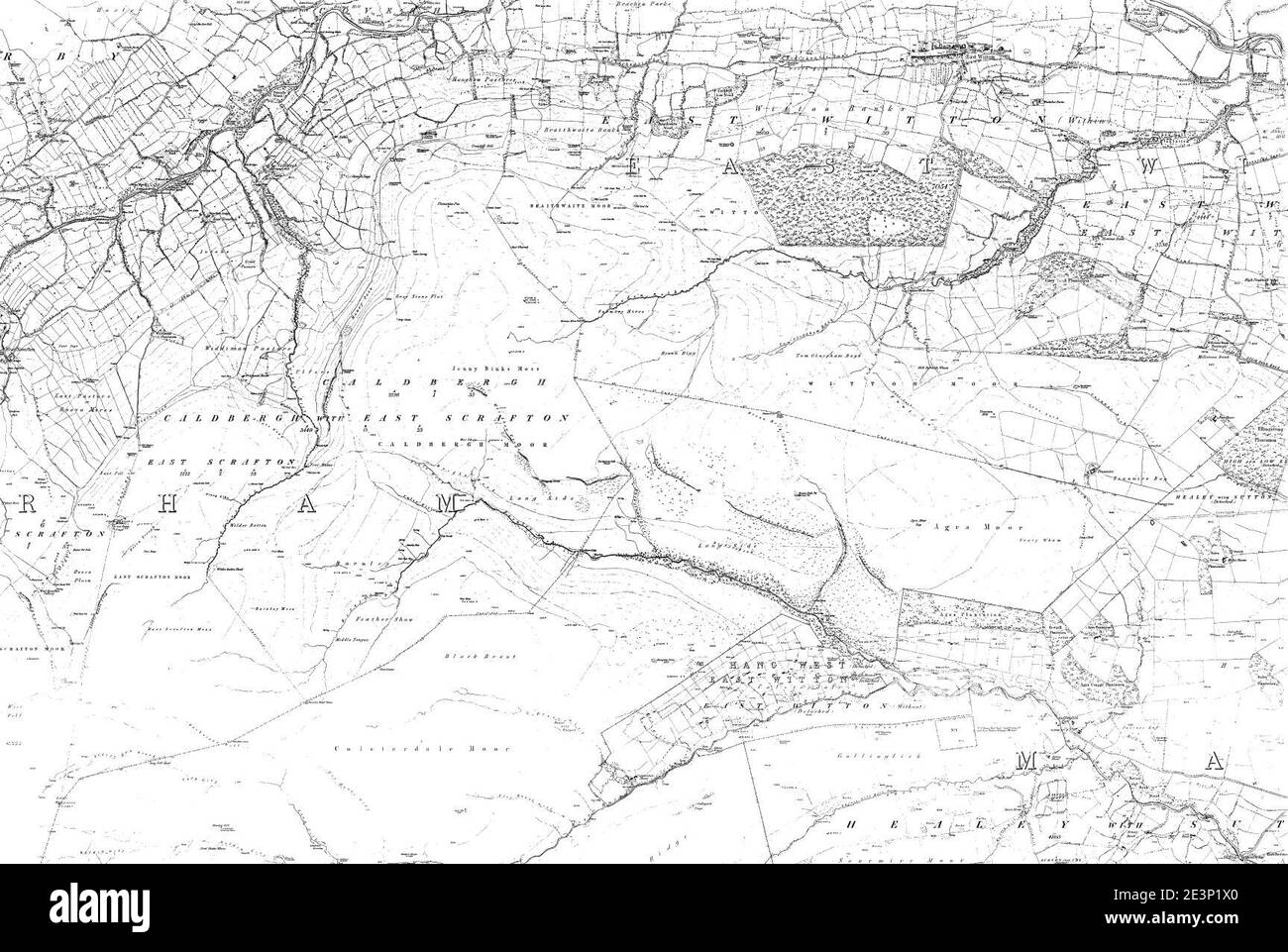 Map of Yorkshire Sheet 084, Ordnance Survey, 1848-1857 Stock Photo - Alamy