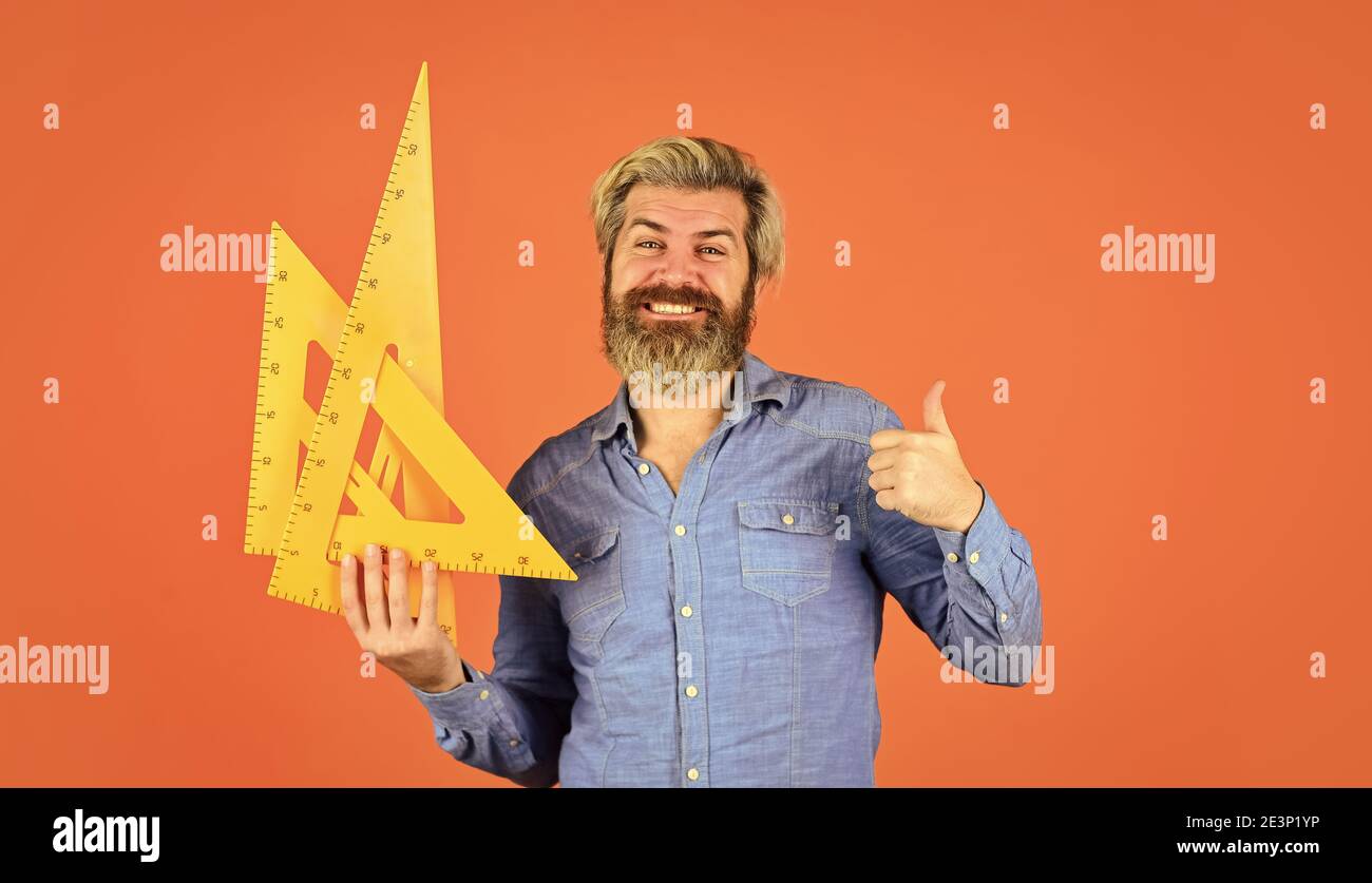 Drawing lesson. School education. Teaching geometry. Auxiliary ...