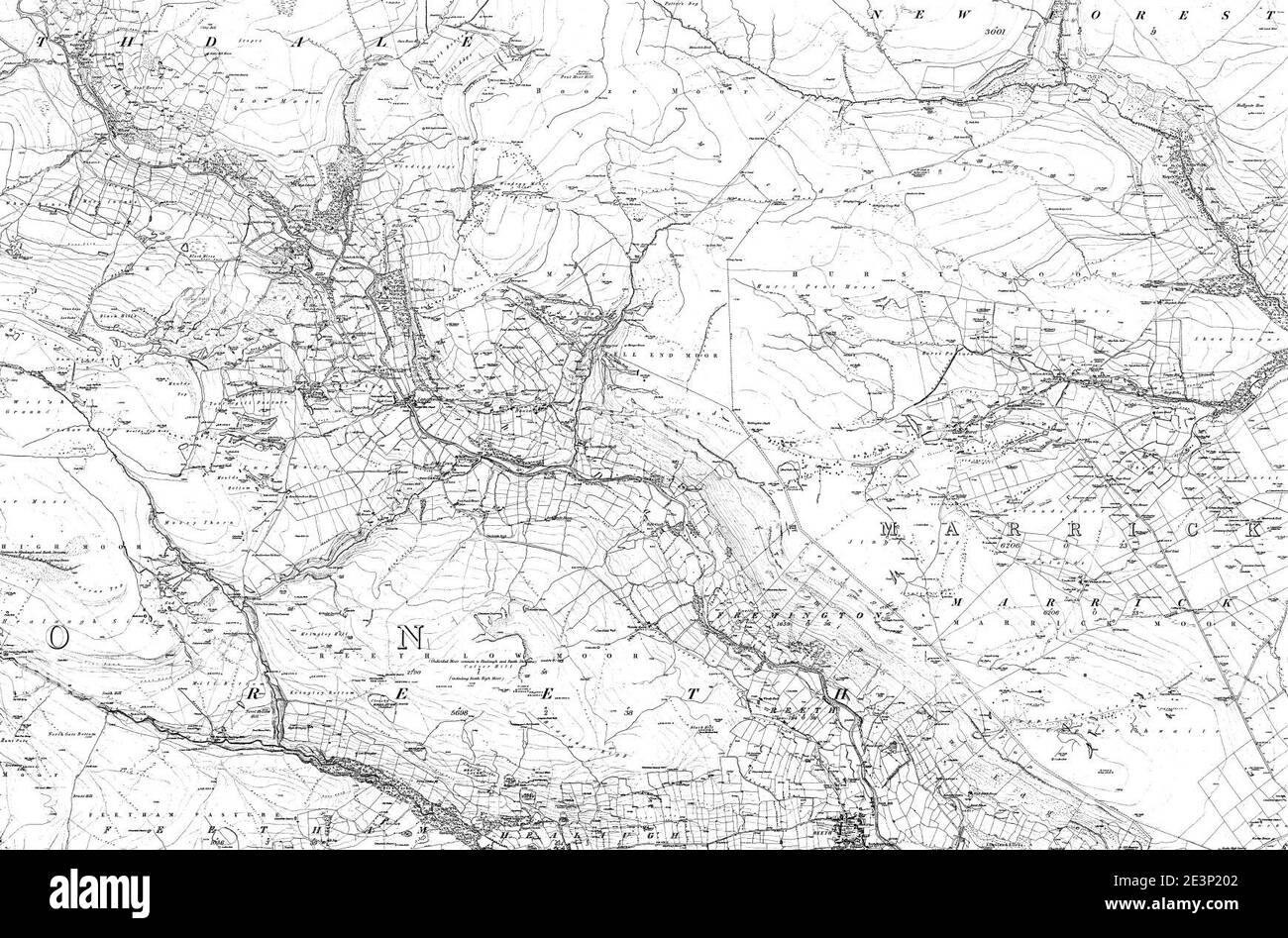 Map of Yorkshire Sheet 037, Ordnance Survey, 1848-1857 Stock Photo - Alamy