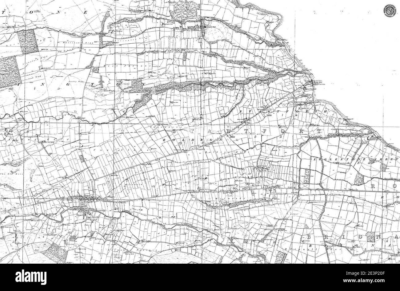 Map of Yorkshire Sheet 012, Ordnance Survey, 1848-1857 Stock Photo - Alamy