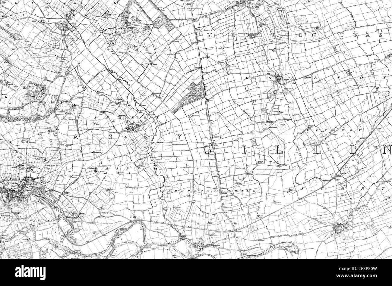 Map of Yorkshire Sheet 039, Ordnance Survey, 1848-1857 Stock Photo - Alamy